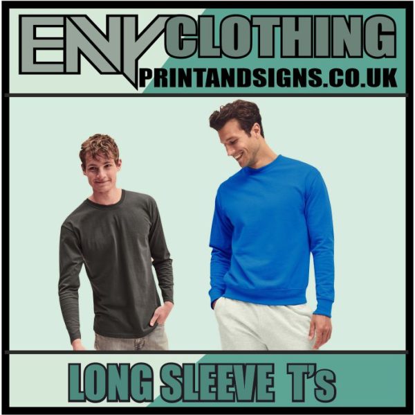 Long Sleeve Cotton T-shirt - Envy Print and Signs